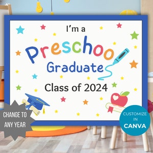 Preschool Graduate Sign Printable Last Day of Preschool Photo Prop ...