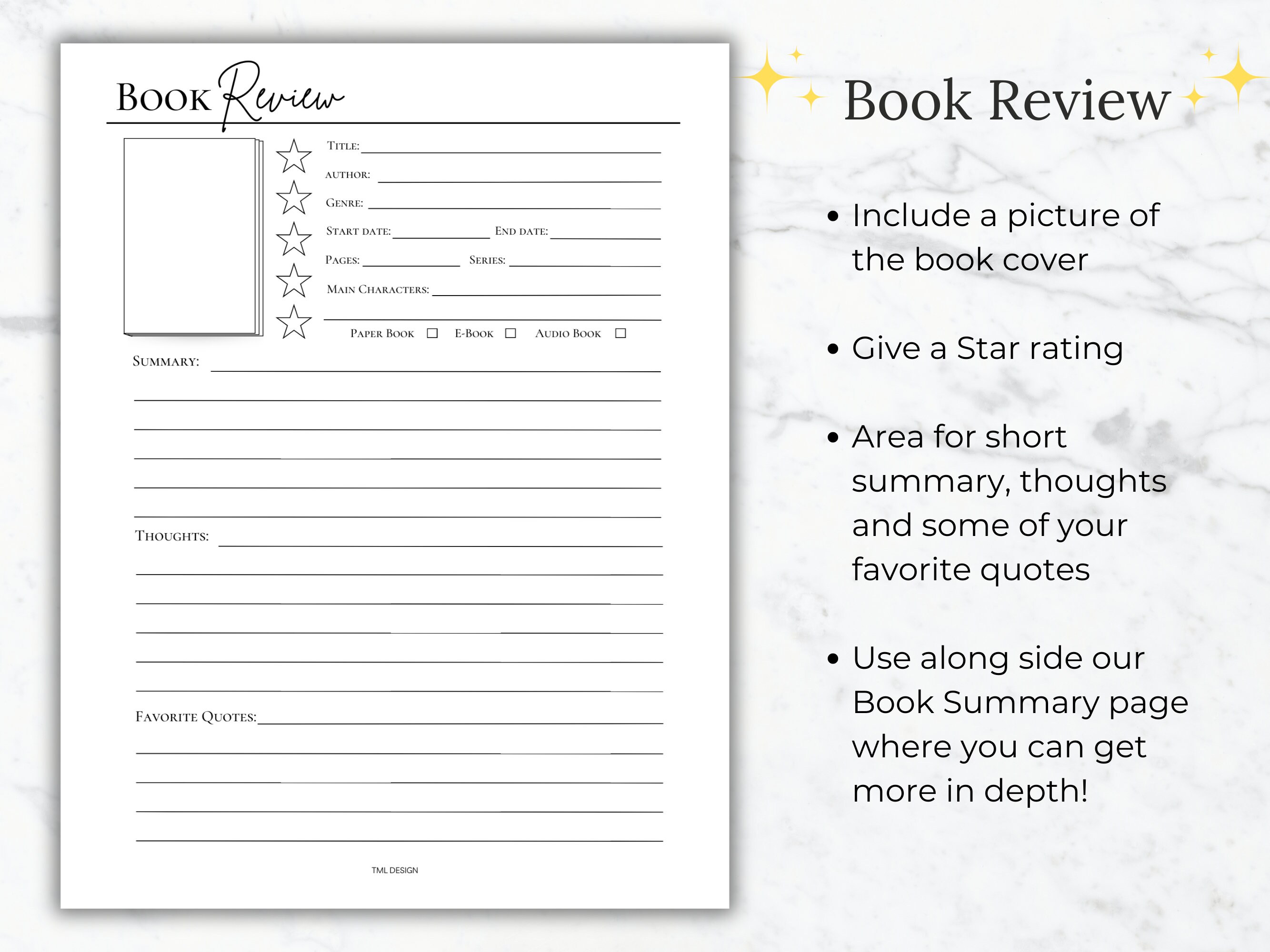 Book Review Bundle Printable Reading Journal Book Series - Etsy