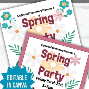 Spring Party Flyer Invite Spring Neighborhood Party Invitation Office ...