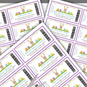 Easter Coupon Book for Kids Easter Bunny Gift Voucher Printable Kid ...