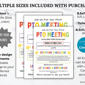 PTA Meeting Flyer PTO Meeting Template Pta Back to School Pto Meeting ...