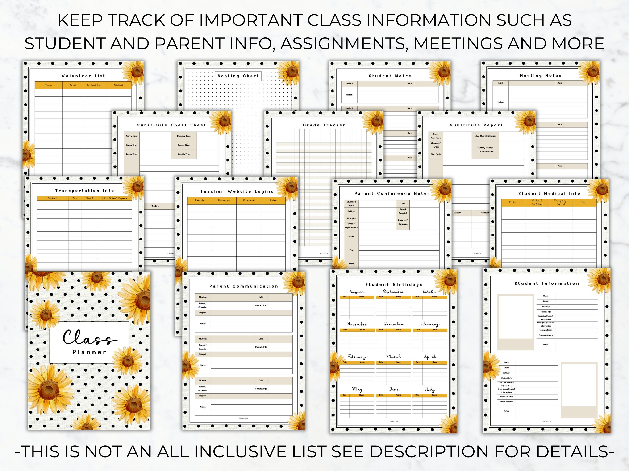 Teacher Planner Printable 2025-2026 School Calendar Lesson Planner ...