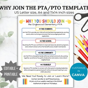 Why Join PTA Flyer Why Join PTO Flyer Editable Pto Template Pta ...