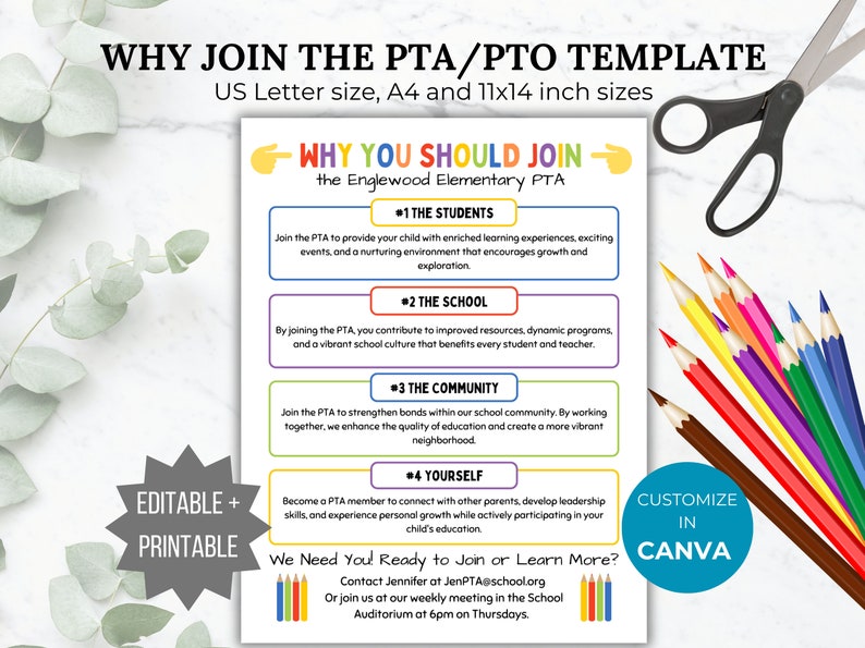 Why Join PTA Flyer Why Join PTO Flyer Editable Pto Template - Etsy