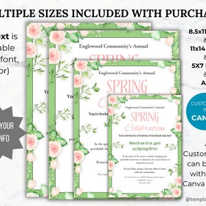 Spring Event Invitation Flyer Spring Party Invite Template Class Party ...