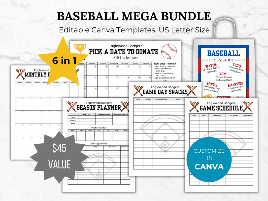 Baseball Planner and Survival Kit Bundle Pick a Date to Donate ...