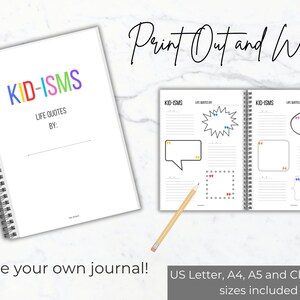 Kids Keepsake Journal Printable Childhood Memory Keepsake Kid Quotes ...