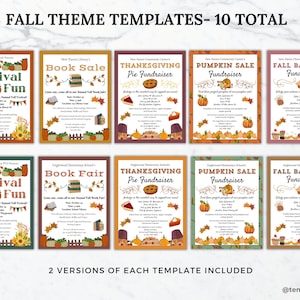 Fall Fundraiser Flyer Editable Template Bundle Bake Sale Printable ...