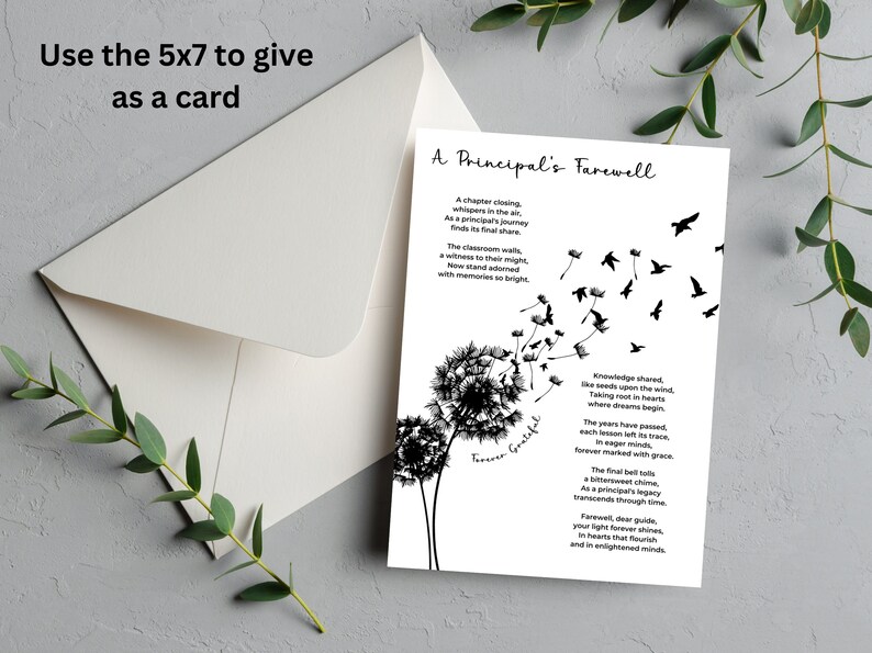 Principal Retirement Gift Printable Retiring Principal Poem - Etsy