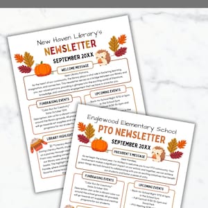 Fall Newsletter Flyer Printable Community Newsletter Flyer Editable ...