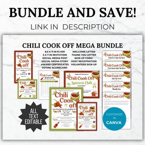 Chili Cook off Flyer Template PTO Participant Registration Sign up ...