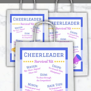 Cheerleader Survival Kit Editable Template Cheer Team Gift Printable ...