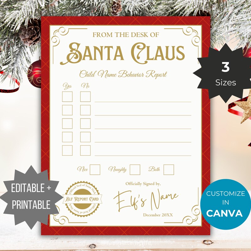 Elf Letter for Bad Behavior - Etsy