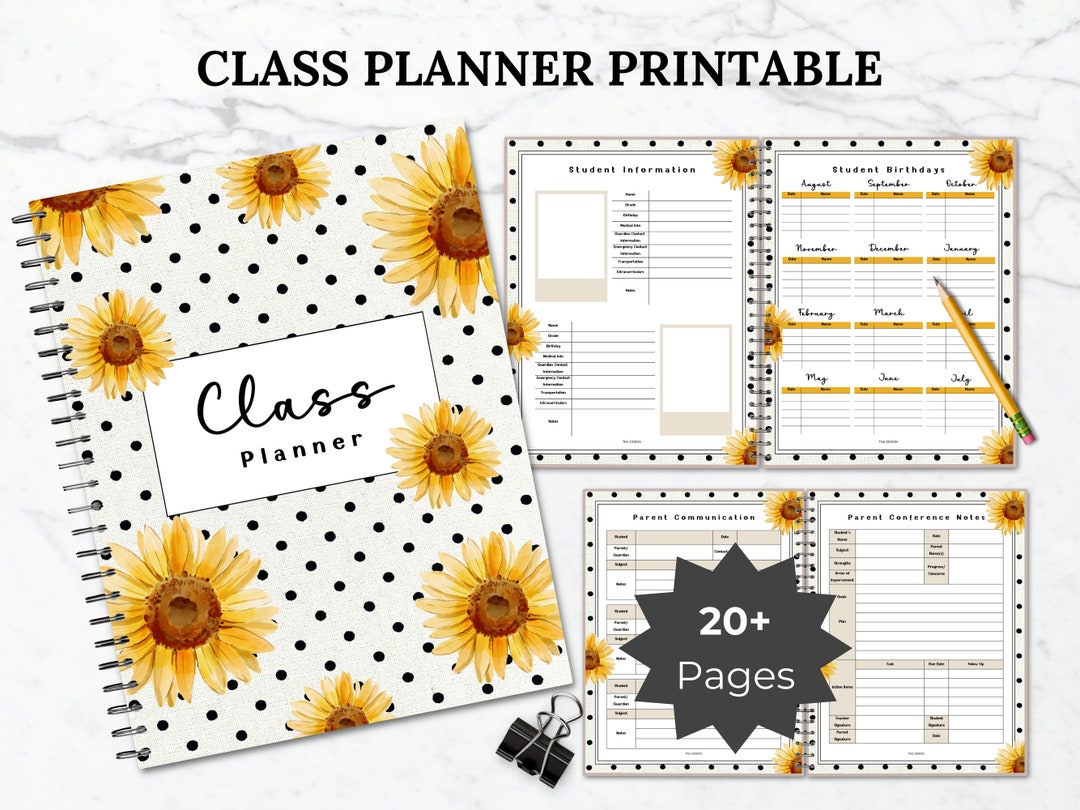 Class Planner Printable Teacher Organization Planner Classroom Binder ...