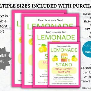Lemonade Stand Flyer Template School Fundraiser Flyer Printable Sports ...