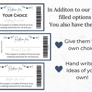 Coupon Book for Him Anniversary Printable Gift Editable Love Coupons ...
