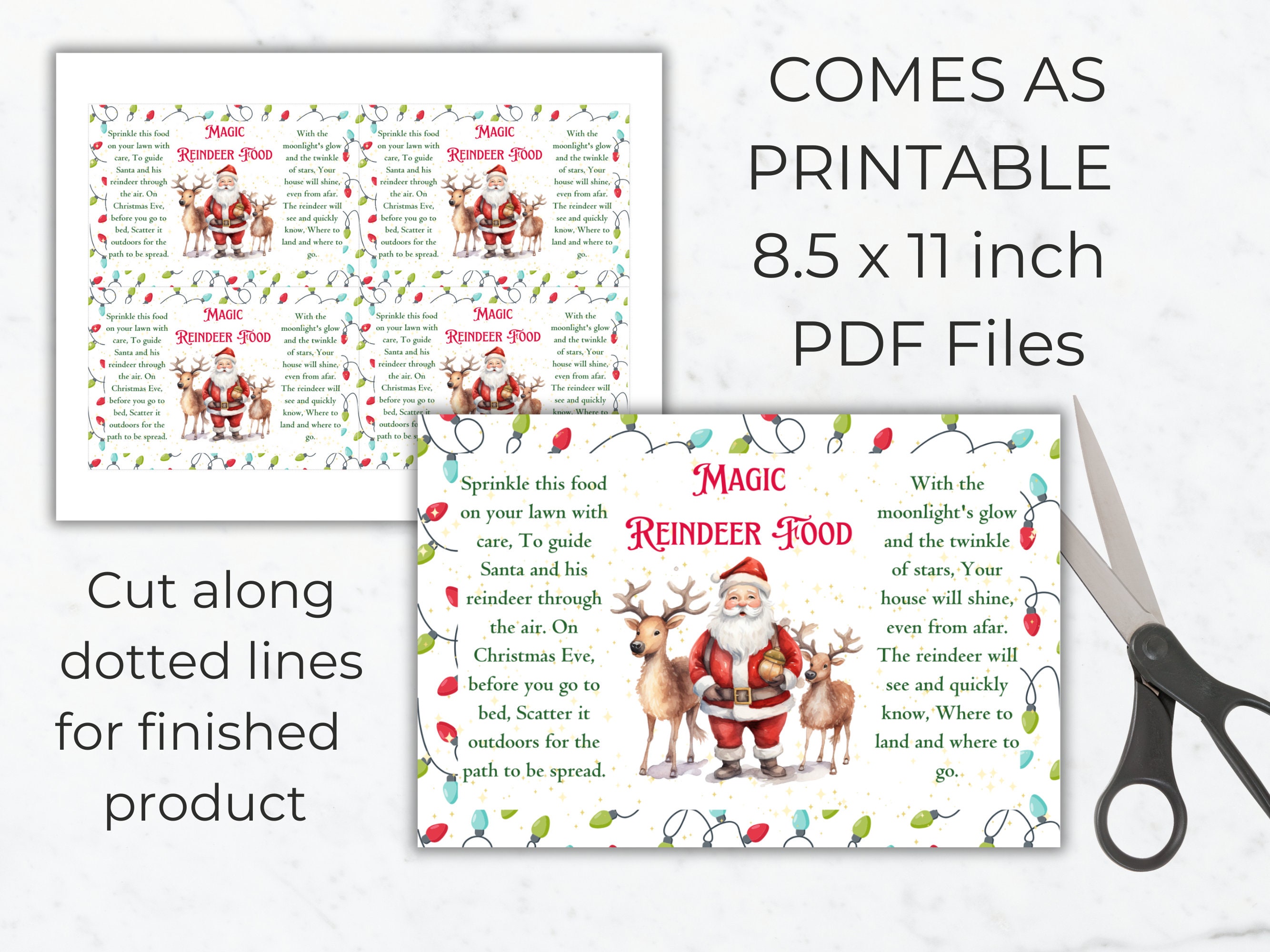 Magic Reindeer Food Printable Christmas Tradition Kid Activity ...