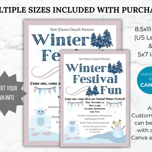Winter Festival Fundraiser Flyer Invite Template Holiday Charity Event ...