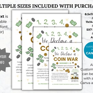 Company Coin War Flyer Template Office Coin War Fundraiser Editable ...