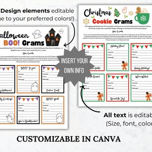 Seasonal Candy Gram Flyer PTO Template Holiday Candy Gram Printable ...