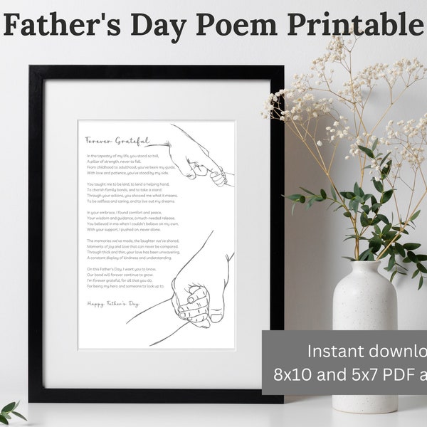 Dad Poem Handprint, Father's Day Poem Printable, Dad Birthday Gift From ...