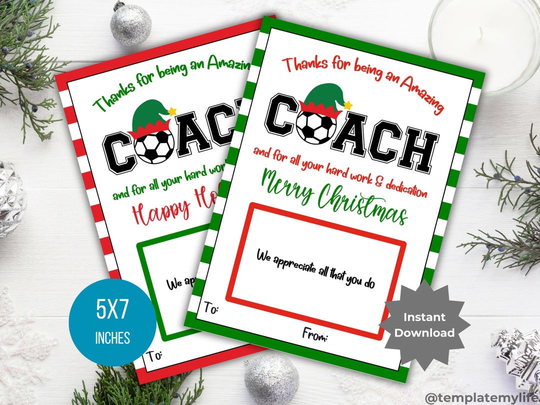 Soccer Coach Gift Card Holder Printable Soccer Coach Gift Template ...