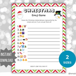 Christmas EMOJI Pictionary Game for Kids Christmas Game for Family ...