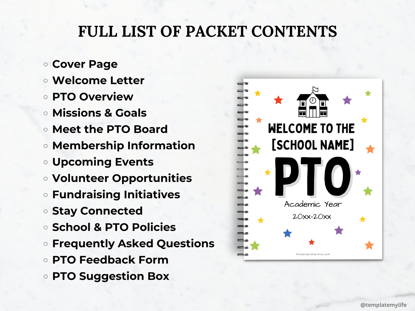 Editable PTO Welcome Packet PTA New Member Binder Template PTO Feedback ...