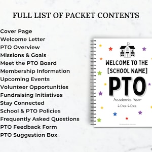 Editable PTO Welcome Packet PTA New Member Binder Template PTO Feedback ...