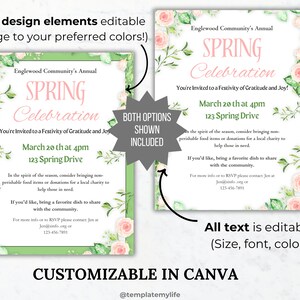 Spring Event Invitation Flyer Spring Party Invite Template Class Party ...