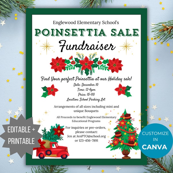 Christmas Poinsettia - Etsy