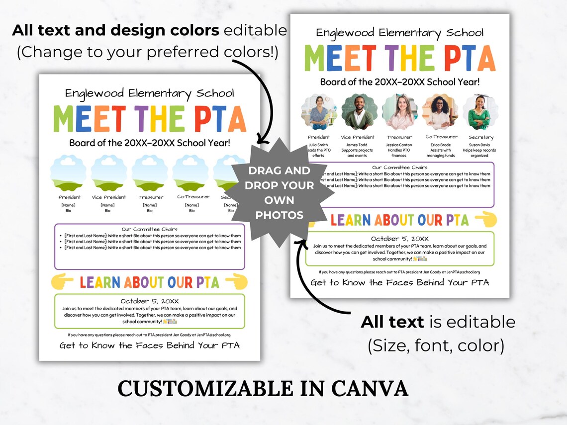 Meet the PTA Flyer Meet the PTO Template Meet the Pto Board Handout ...
