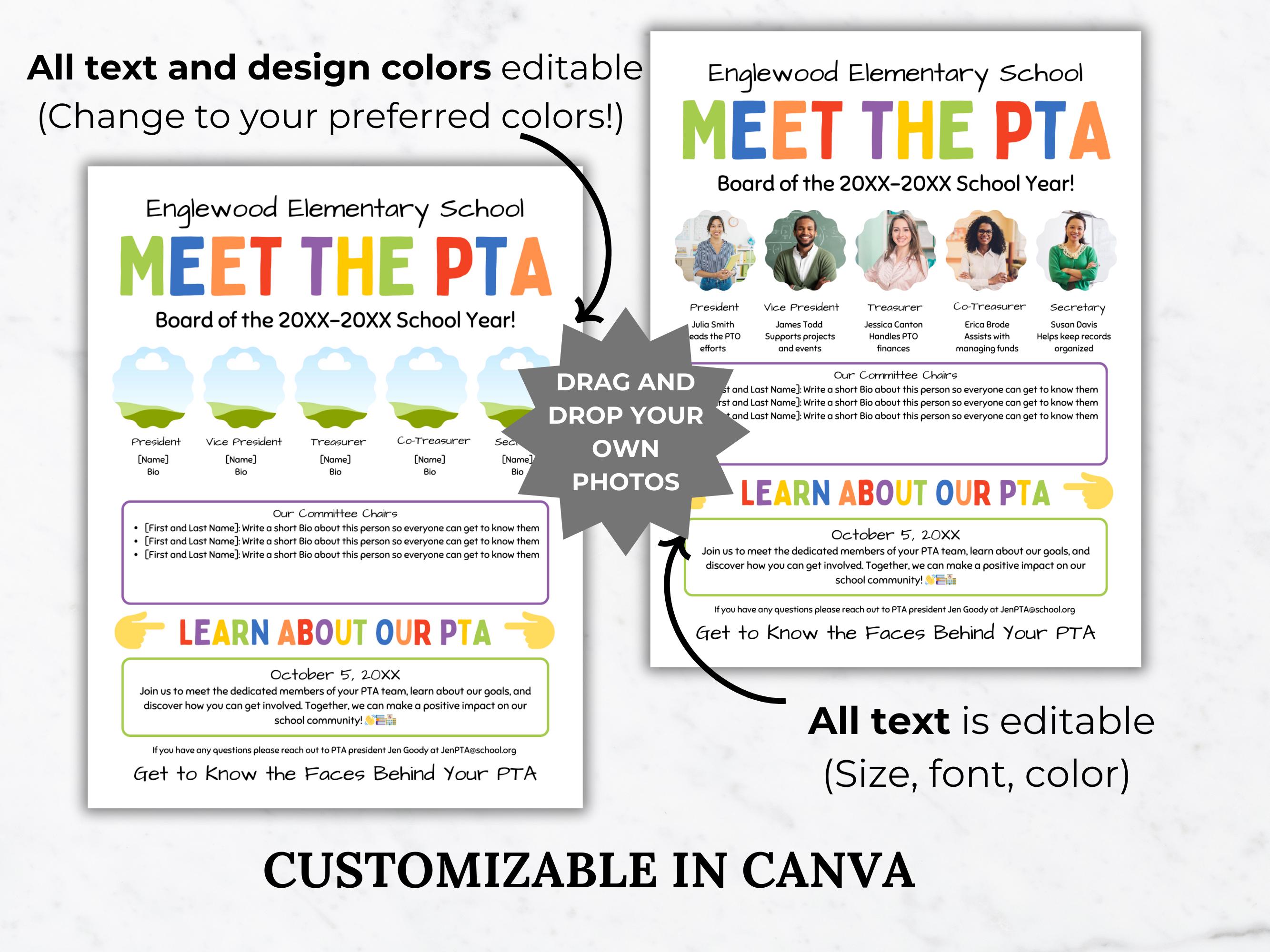 Meet the PTA Flyer Meet the PTO Template Meet the Pto Board Handout ...