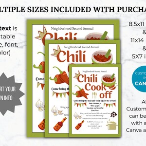 Fall Chili Cook off Flyer Template Autumn Church Event Invite Editable ...
