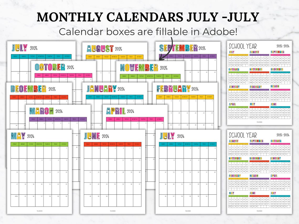 Printable Kids Planner School Year 2025-2026 Calendar Editable Kids ...