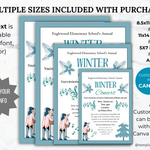 Winter Concert Flyer Template PTO Winter Recital Invitation Church ...