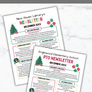 December Newsletter Flyer Printable PTO PTA School Newsletter Template ...