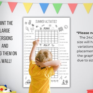 Printable Summer Activities Coloring Poster Summer Checklist Editable ...