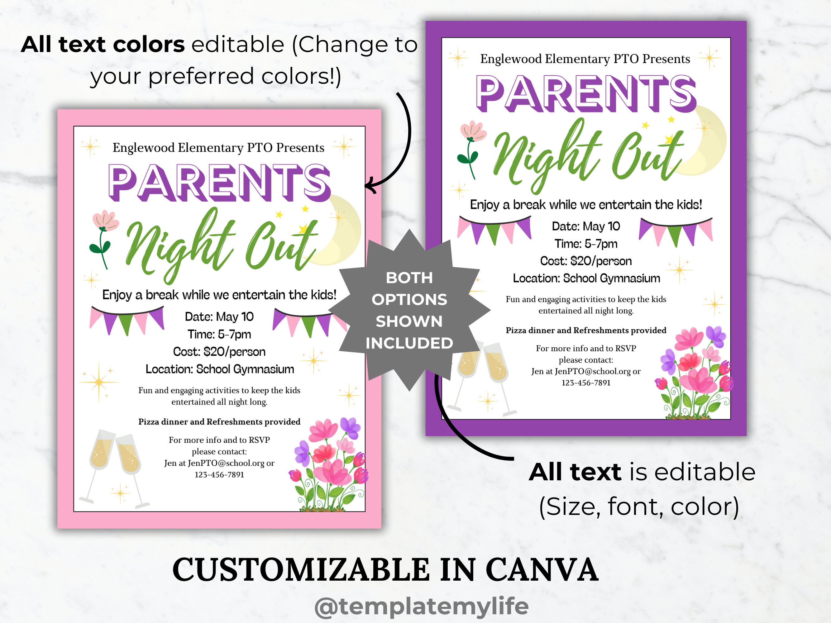 May Parent Night Out Church Flyer Fundraiser Template Business Event ...