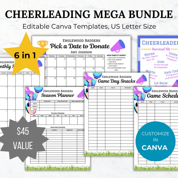 Cheer Calendar Fundraiser Template - Etsy