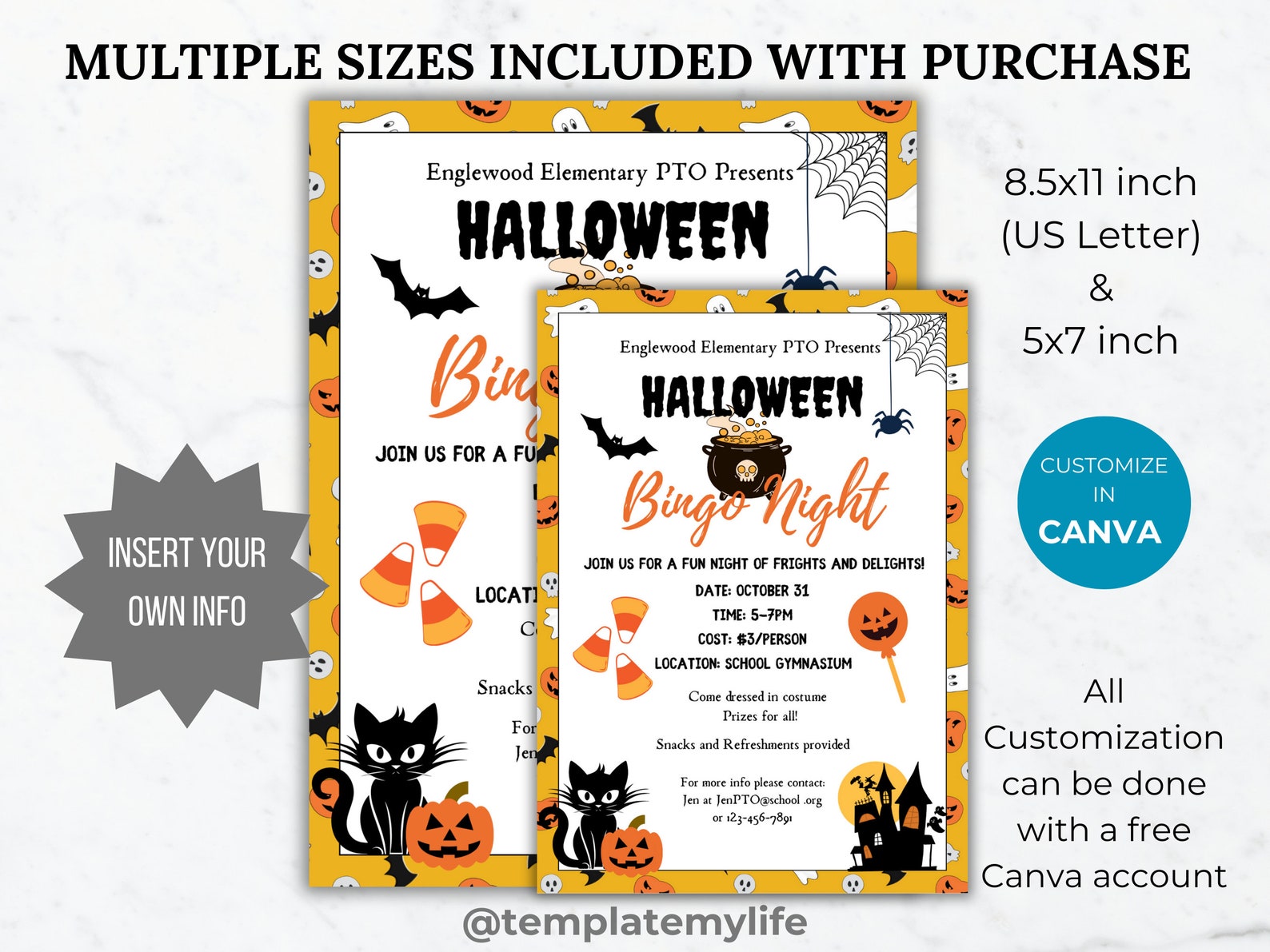 Halloween Bingo Night Flyer Invitation Template Halloween Movie ...