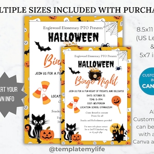 Halloween Bingo Night Flyer Invitation Template Halloween Movie ...