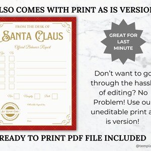 Elf Report Card Printable Elf Warning Letter Christmas North Pole Mail ...