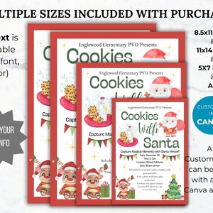 Cookies With Santa Christmas Fundraiser PTO Template Holiday ...