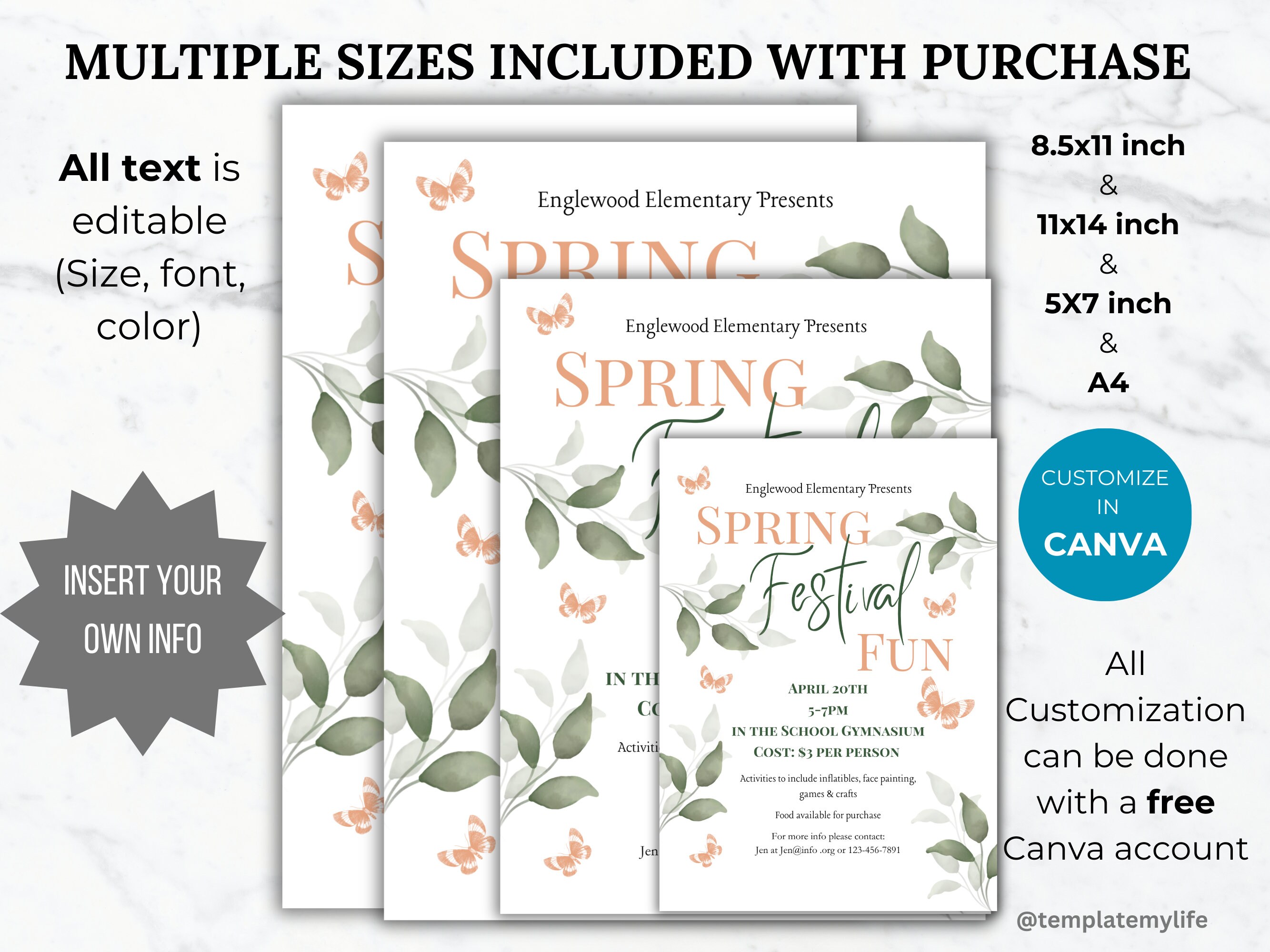 Easter Festival Flyer Template Spring Event Invitation Easter Party ...
