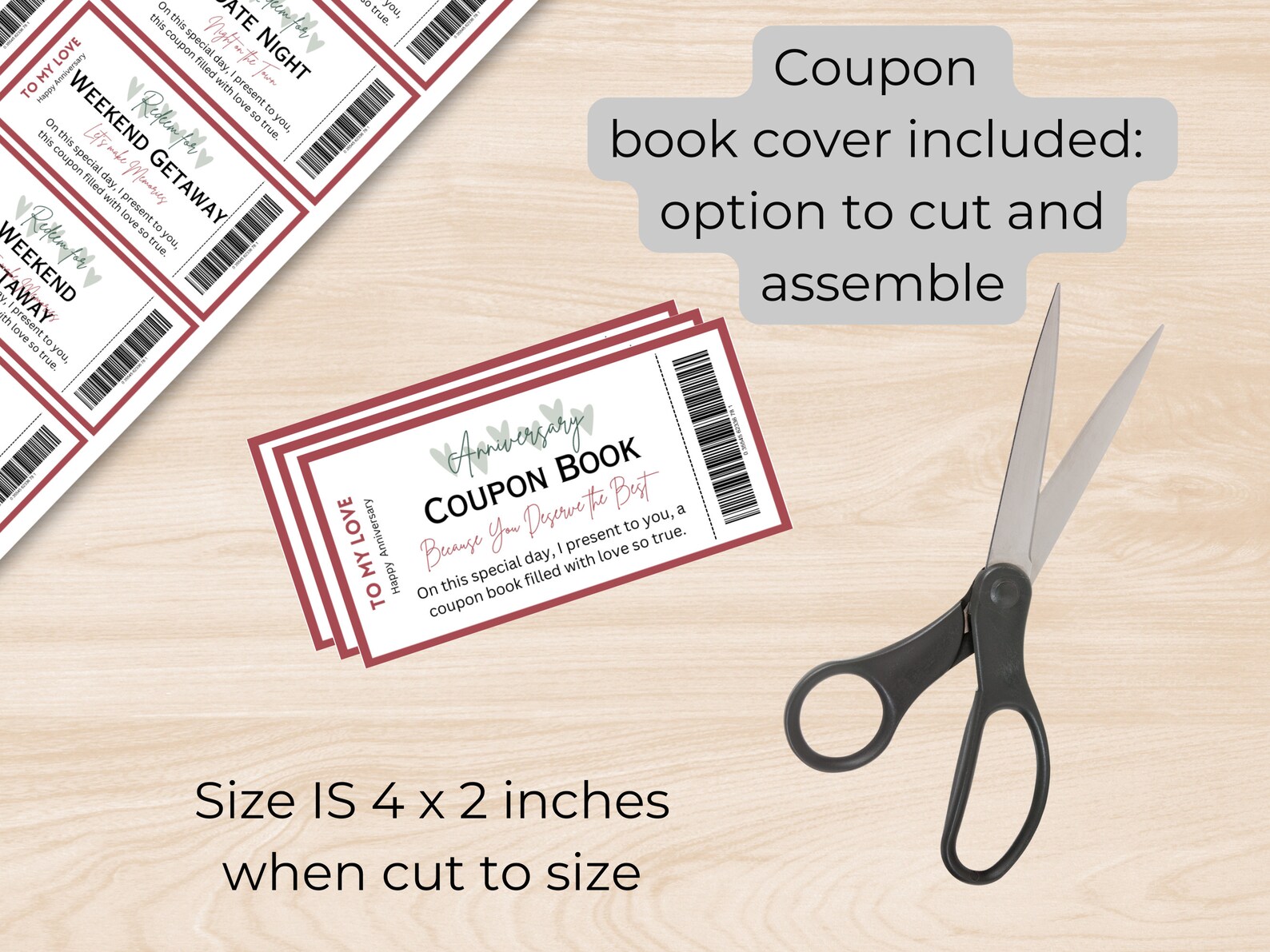 Coupon Book for Her Anniversary Printable Gift Editable Love - Etsy