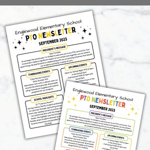 PTA Newsletter Template PTO Newsletter Editable School Newsletter Flyer ...