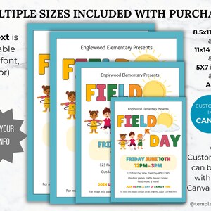 School Field Day Flyer Invite Family Fun Day Flyer PTA Template ...