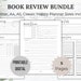 Book Review Bundle Printable Reading Journal Book Series Review Digital ...