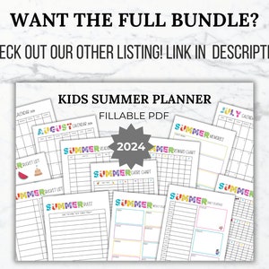 Editable Summer Schedule Kids Calendar Printable 2024 Kids Schedule ...